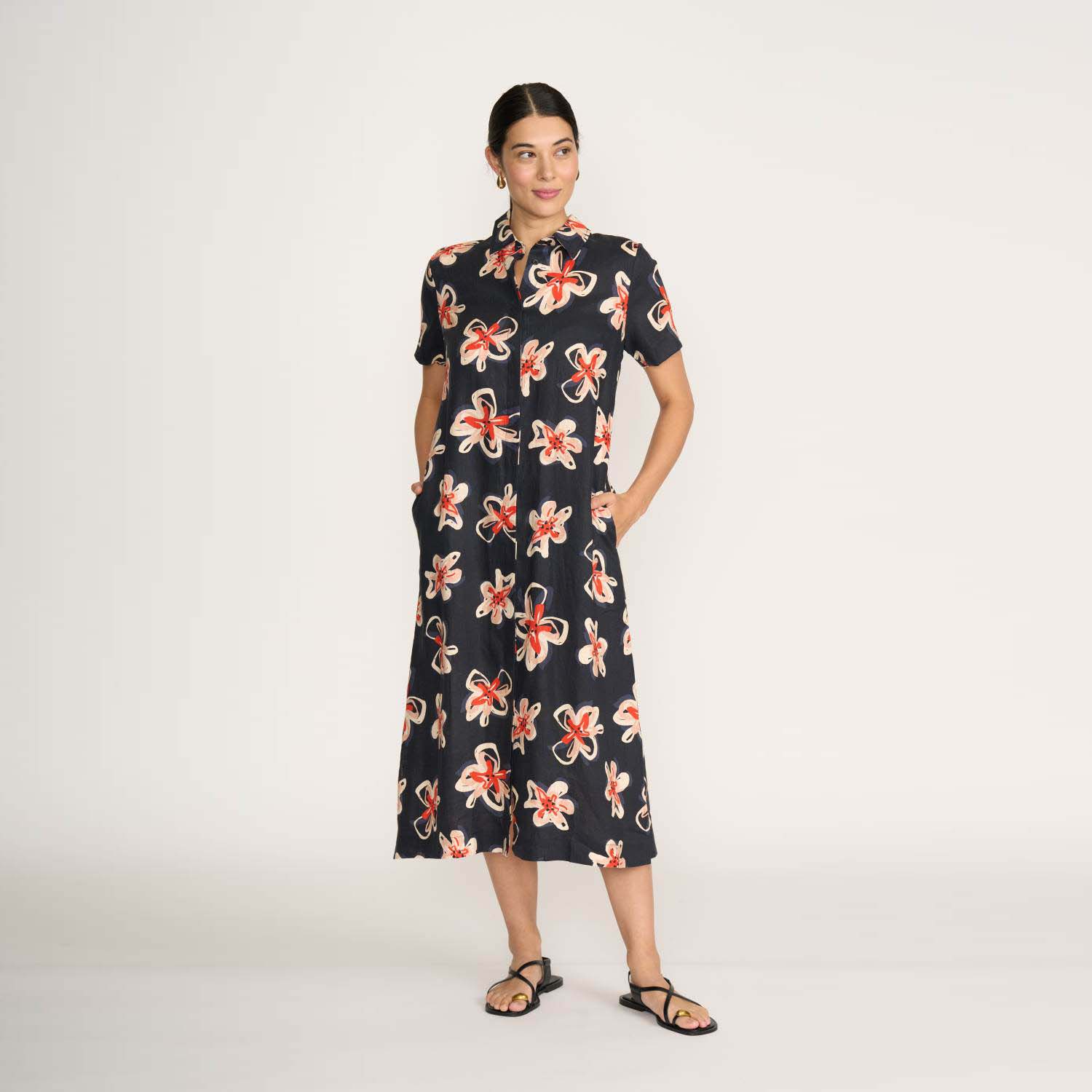 FOIL FO8296 ADV INTER DRESS-FLOWER DOODL - Obsessions Fashion